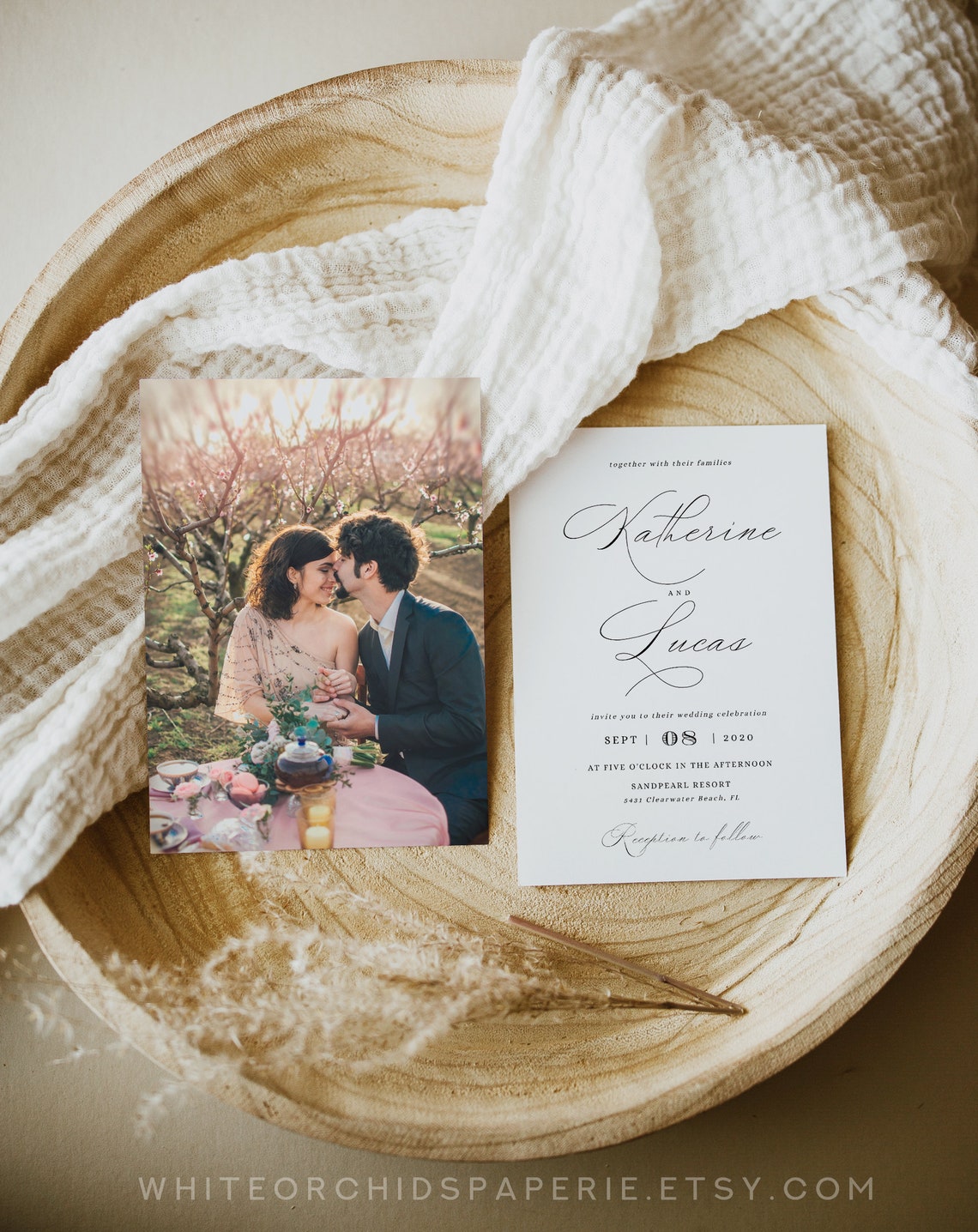 Script Wedding Invitation Wedding Invitation Template | Etsy