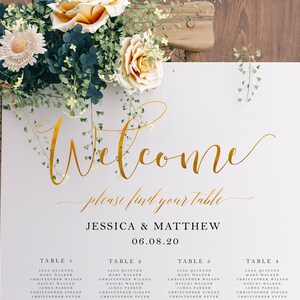 Gold Seating Chart Wedding Seating Chart Template Seating - Etsy