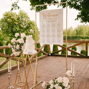 Gold Seating Chart, Wedding Seating Chart Template, Seating Chart Sign ...