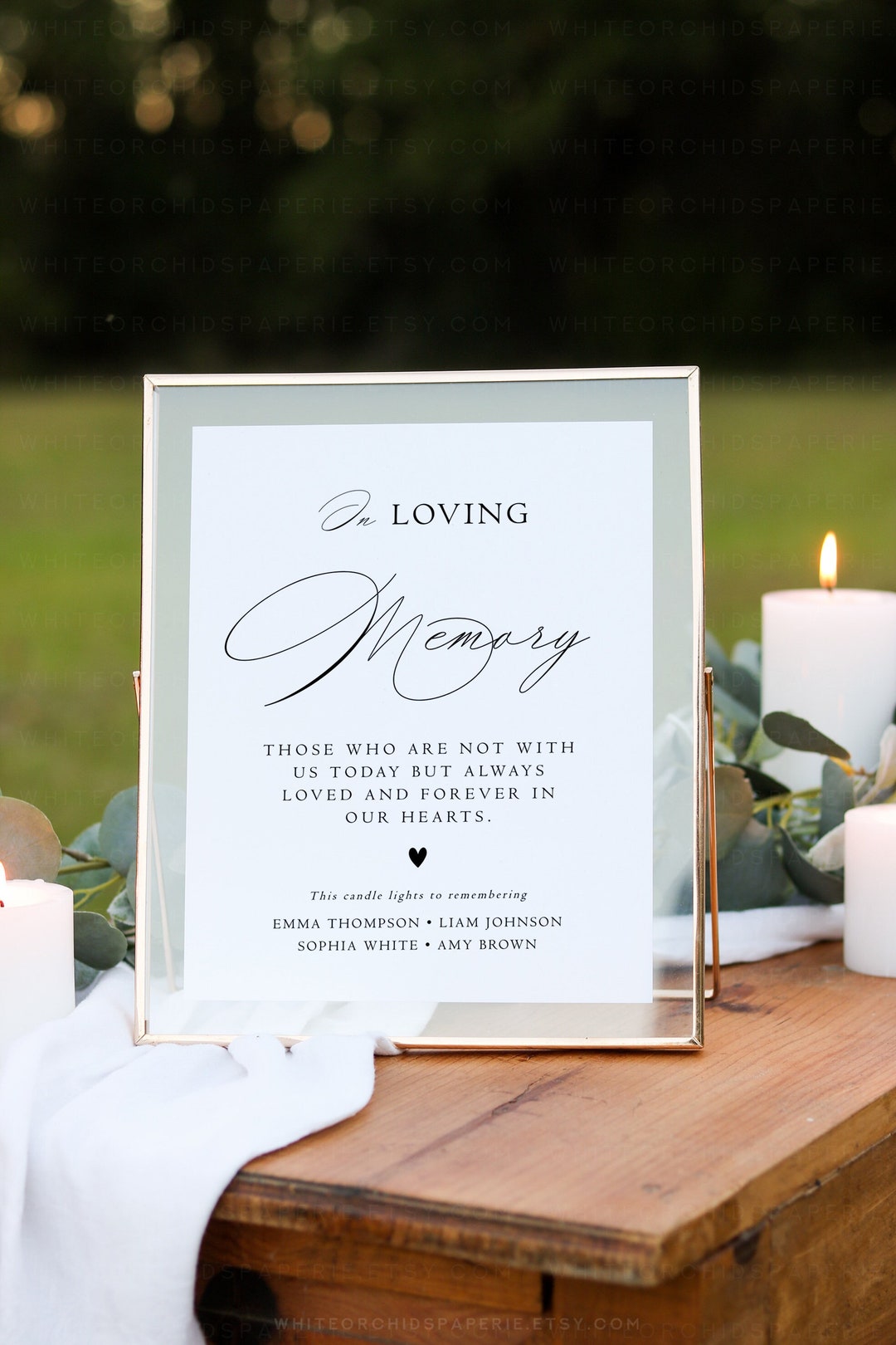 In Loving Memory Sign, Forever in Our Hearts Sign, in Loving Memory ...