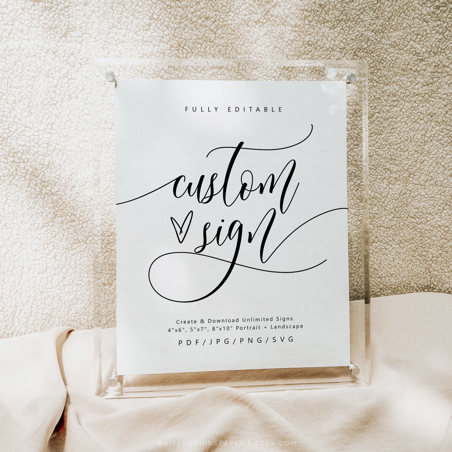 Custom Wedding Sign Template, Custom Wedding Sign, Calligraphy Custom ...
