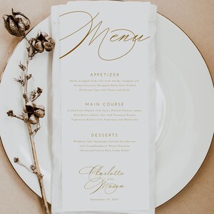 Script Menu Template, Gold Menu. Menu Template, Menu Wedding, Menu ...