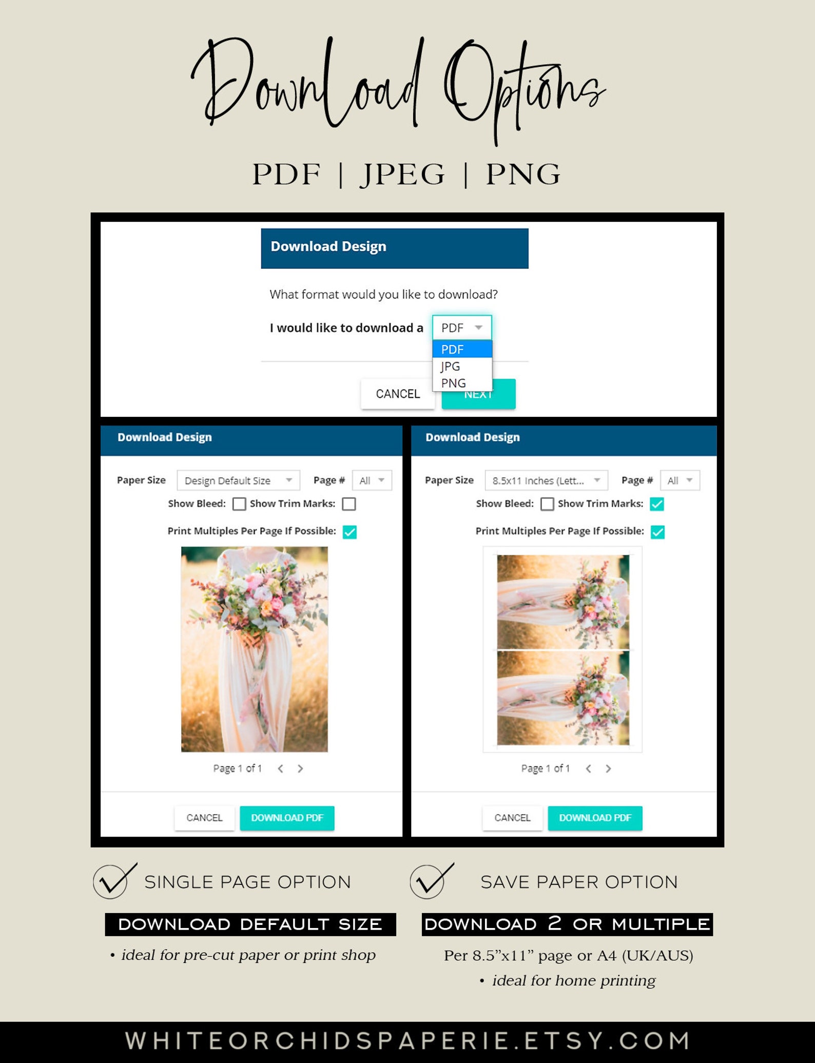 Folded wedding program template Program wedding template | Etsy