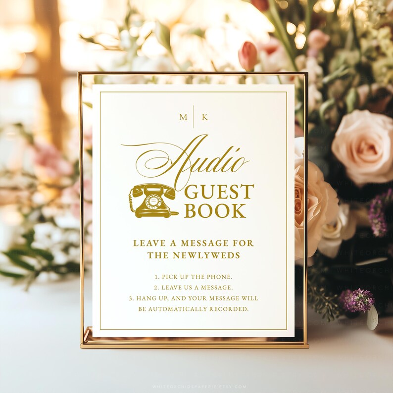 Classic Wedding Audio Guestbook Sign, Telephone Guest Book Sign ...