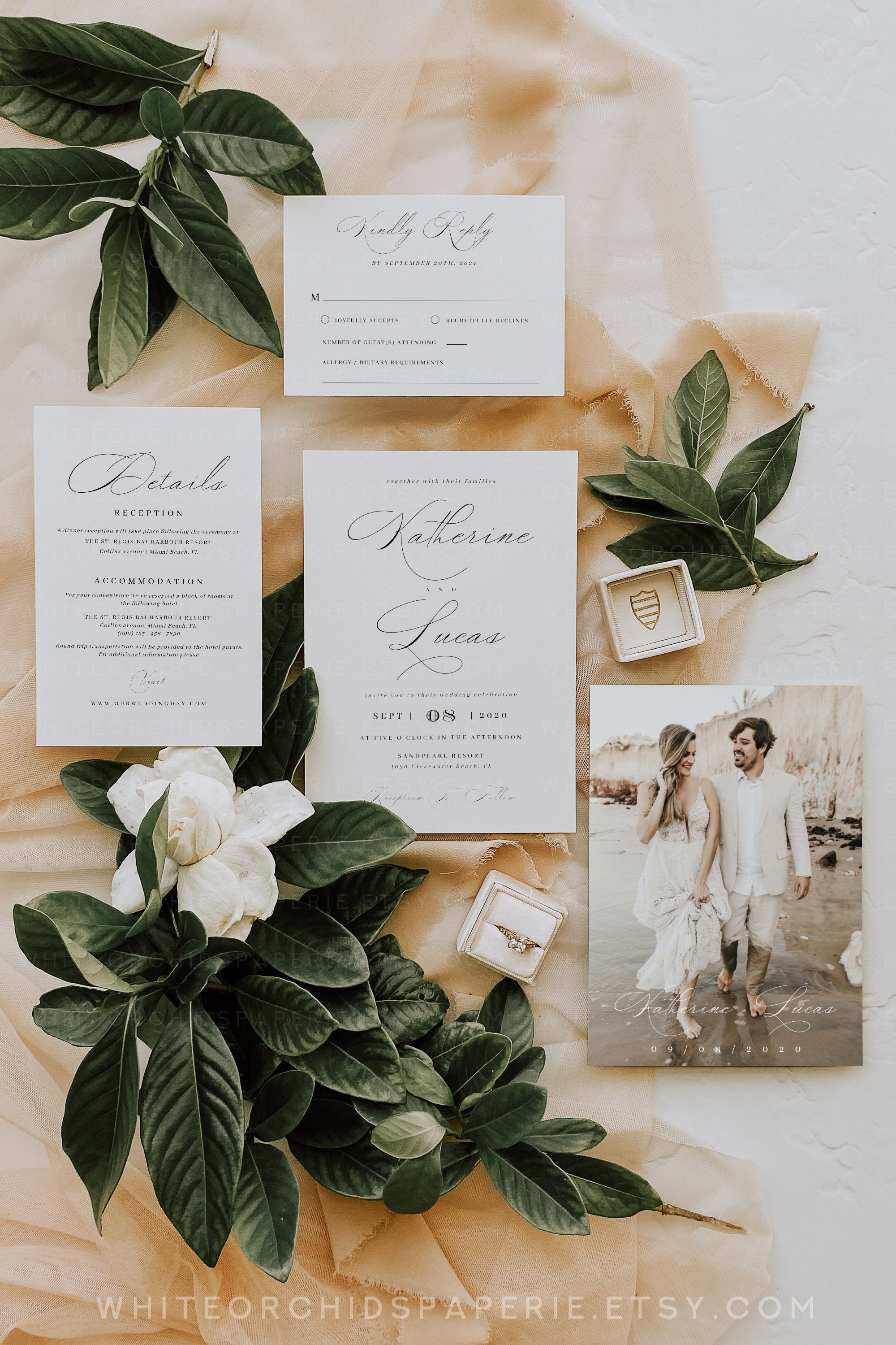 Script Wedding Invitation Wedding Invitation Template | Etsy