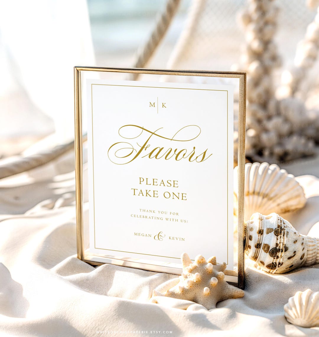 Classic Wedding Favor Sign, Wedding Favor Sign, Favor Sign Template ...