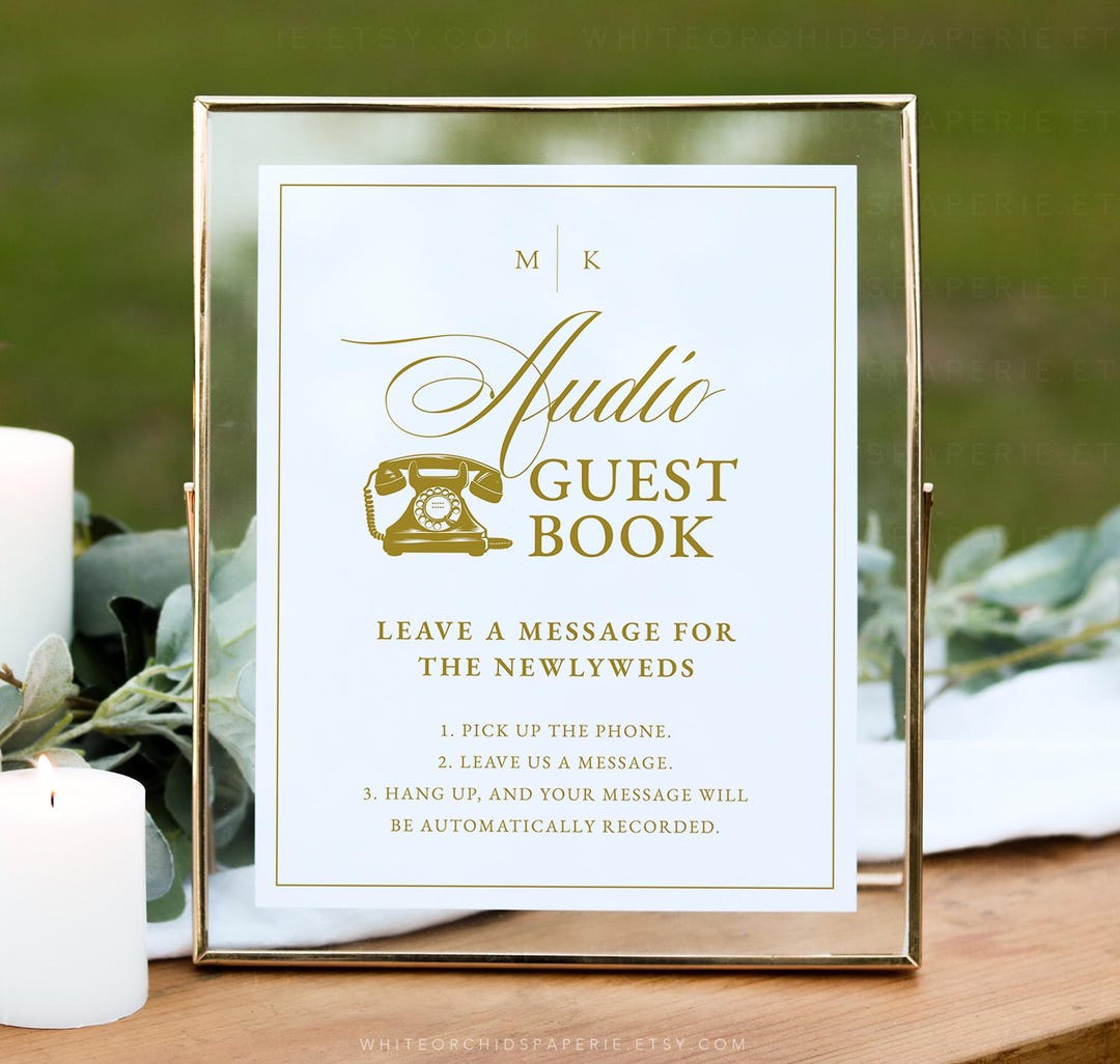 Classic Wedding Audio Guestbook Sign, Telephone Guest Book Sign ...
