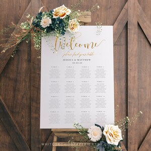 Gold Seating Chart Wedding Seating Chart Template Seating - Etsy