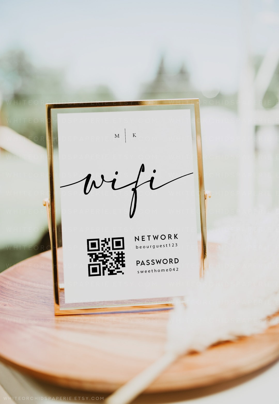 Wifi Sign QR Code Wifi Password Sign Wifi Sign Printable - Etsy