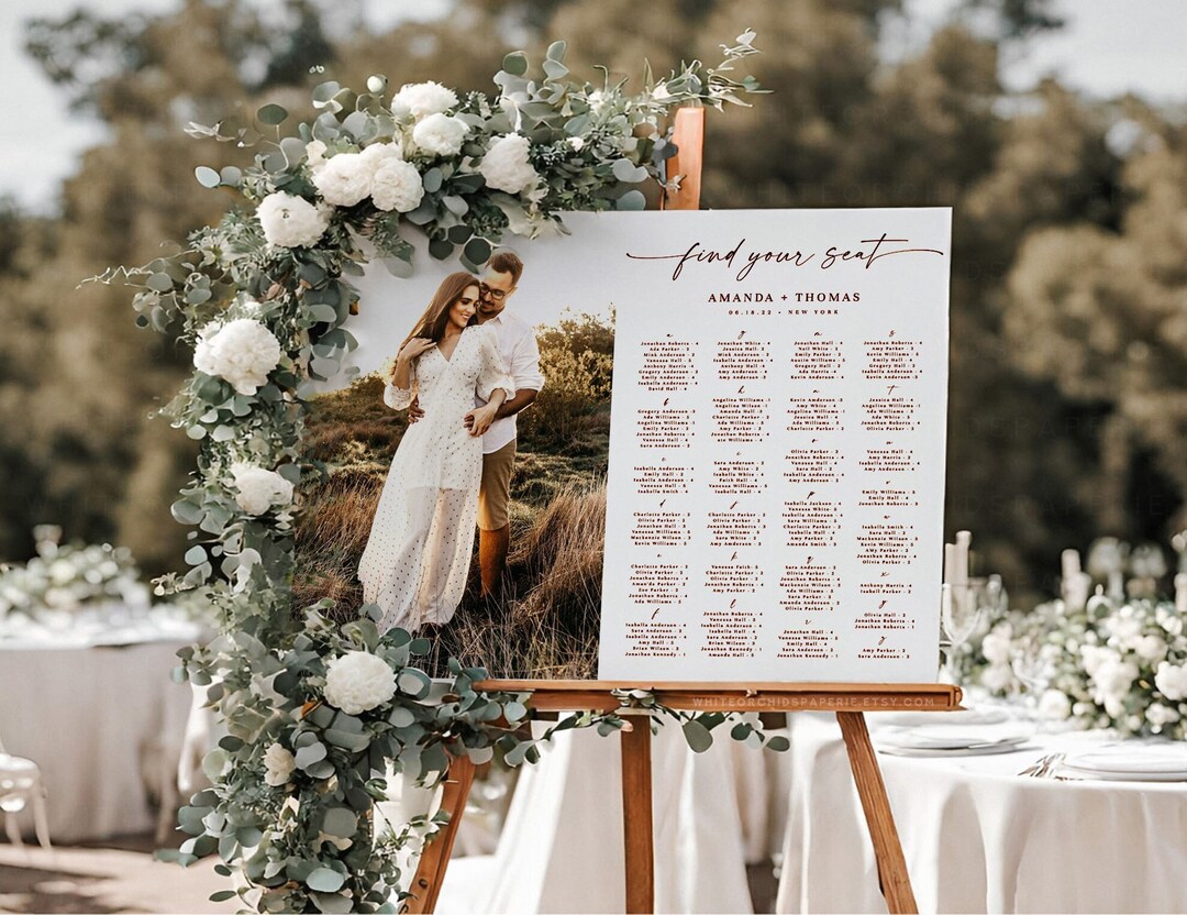 Photo Seating Chart, Seating Chart Template, Seating Chart Sign ...