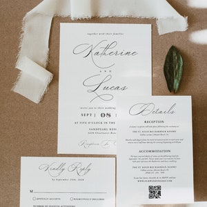 Script Wedding Invitation Wedding Invitation Template - Etsy Canada