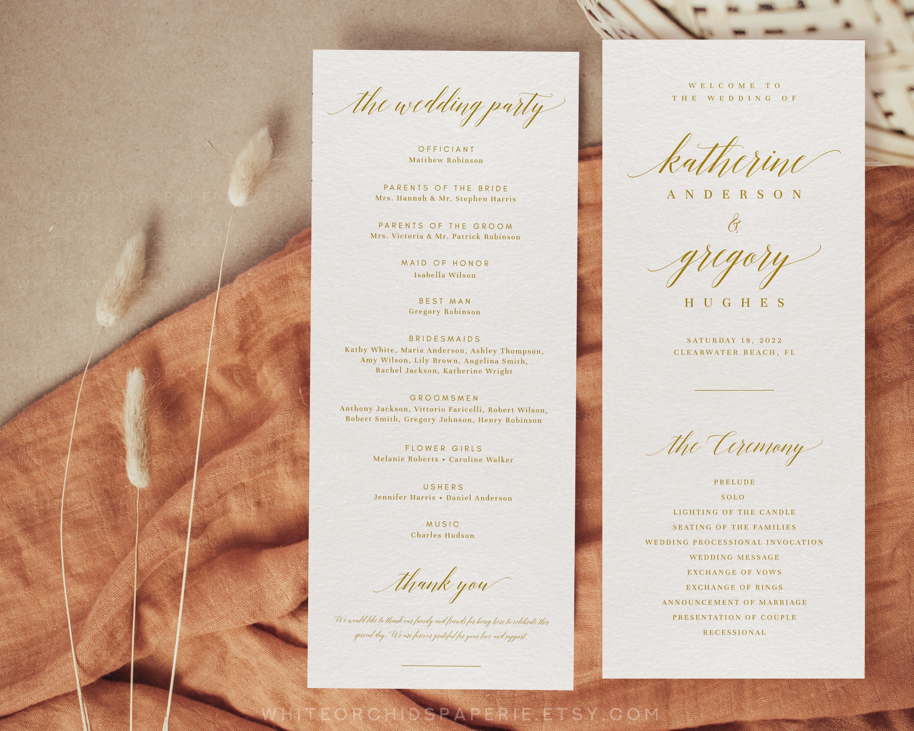 Wedding Program Template Program Download Program Template | Etsy