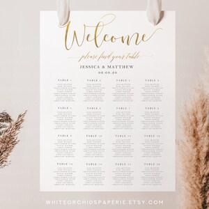 Gold Seating Chart Wedding Seating Chart Template Seating - Etsy