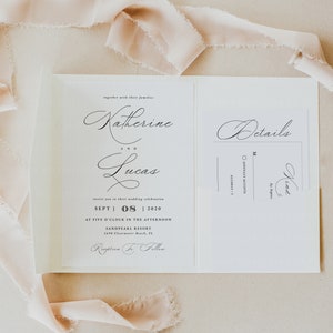 Script Wedding Invitation, Wedding Invitation Template, Wedding ...