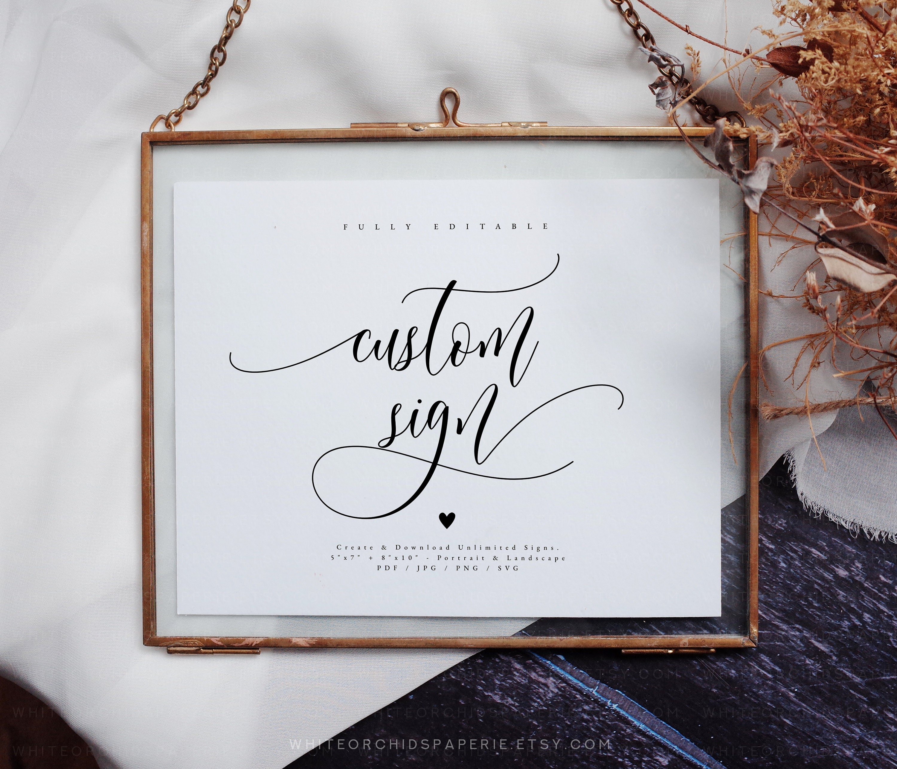 Custom Wedding Sign Template Custom Wedding Sign Calligraphy - Etsy