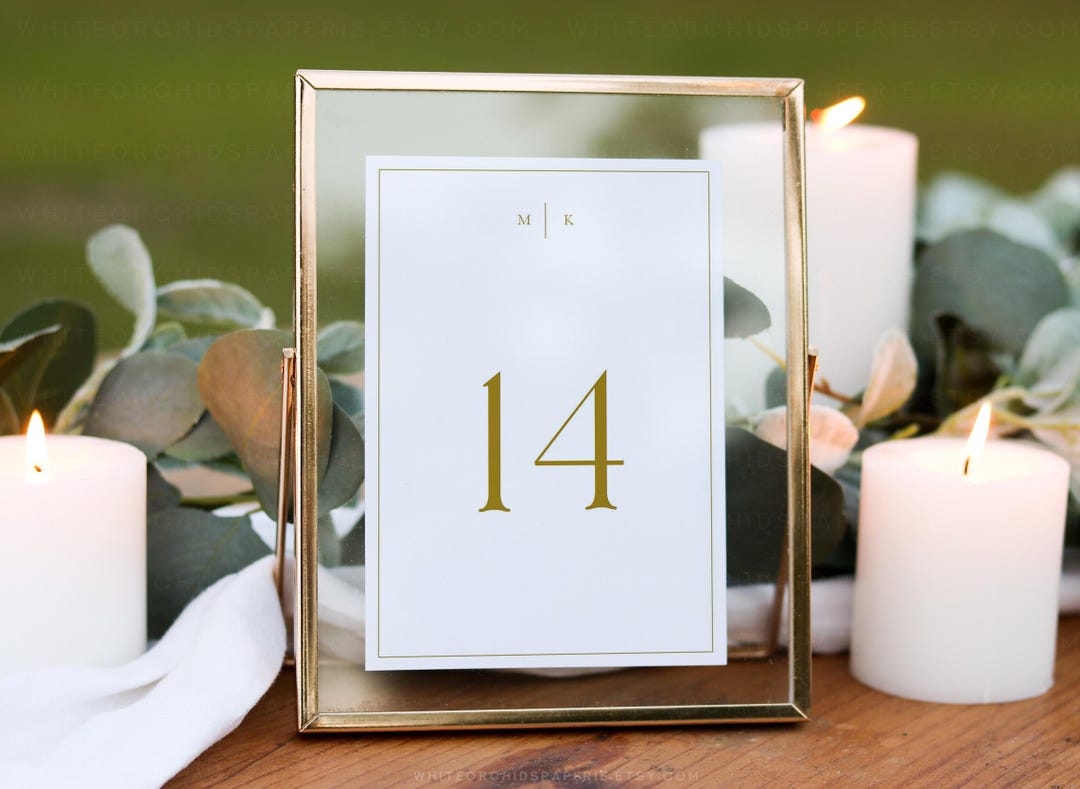 Classic Table Numbers, Gold Table Numbers, Table Numbers Wedding ...