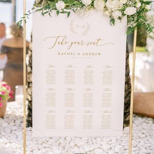 Monogram Seating Chart, Wedding Seating Chart, Seating Chart Template ...
