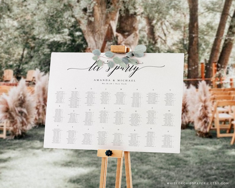 Let's Party Seating Chart Alphabetical Wedding Seating - Etsy