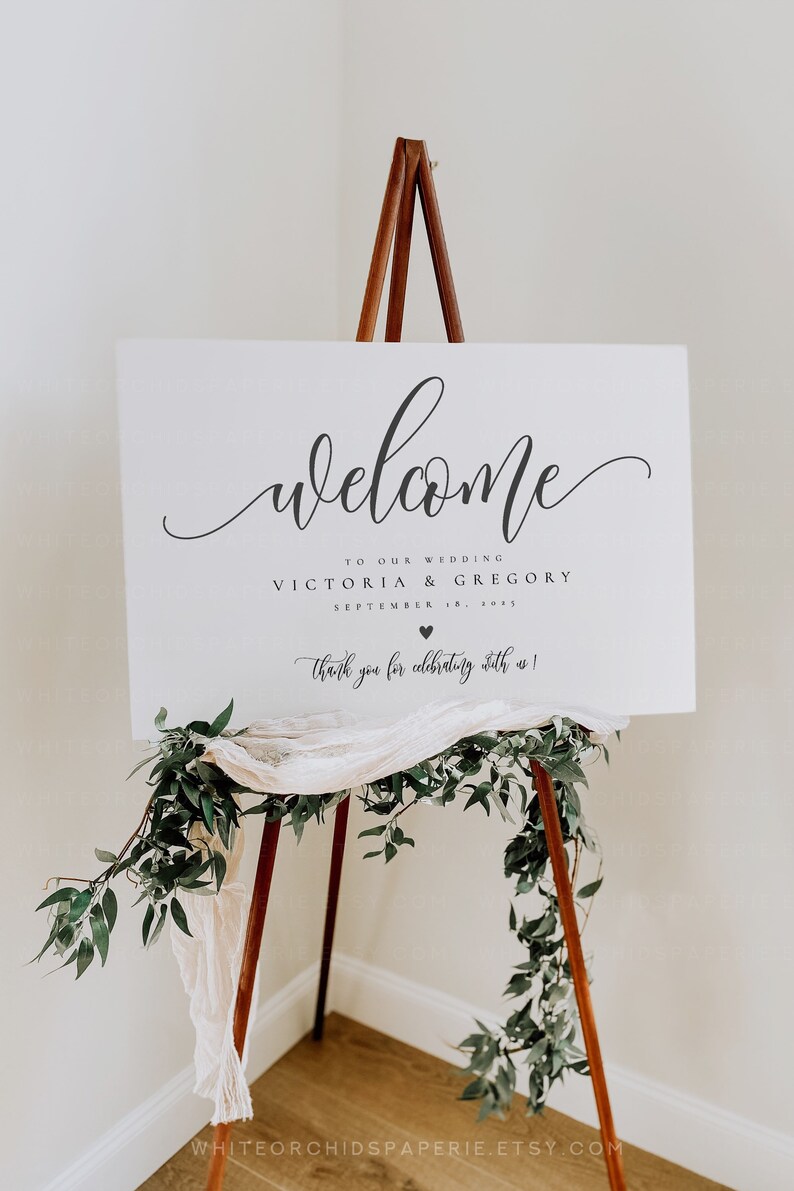 Script Welcome Sign Wedding Welcome Sign Welcome Sign - Etsy