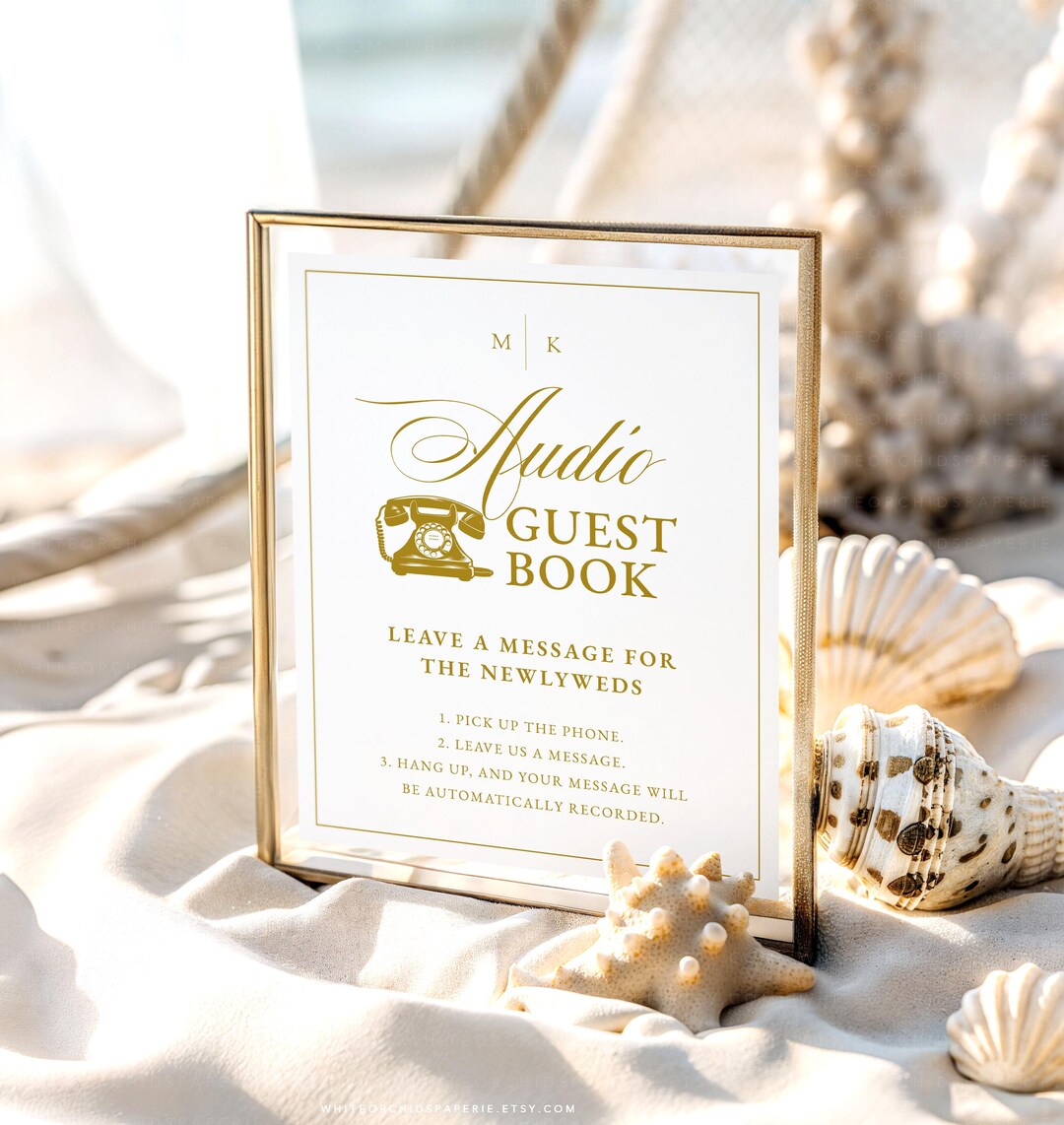 Classic Wedding Audio Guestbook Sign, Telephone Guest Book Sign ...