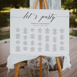 Let's Party Seating Chart Alphabetical Wedding Seating | Etsy