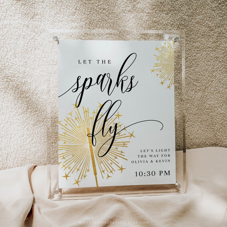 Sparkler Send off Sign Let Love Sparkle Sign Sparkler Send - Etsy