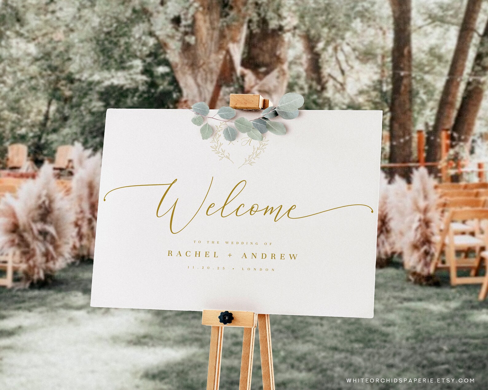 Gold Welcome Sign Wedding Welcome Sign Welcome Wedding Sign - Etsy