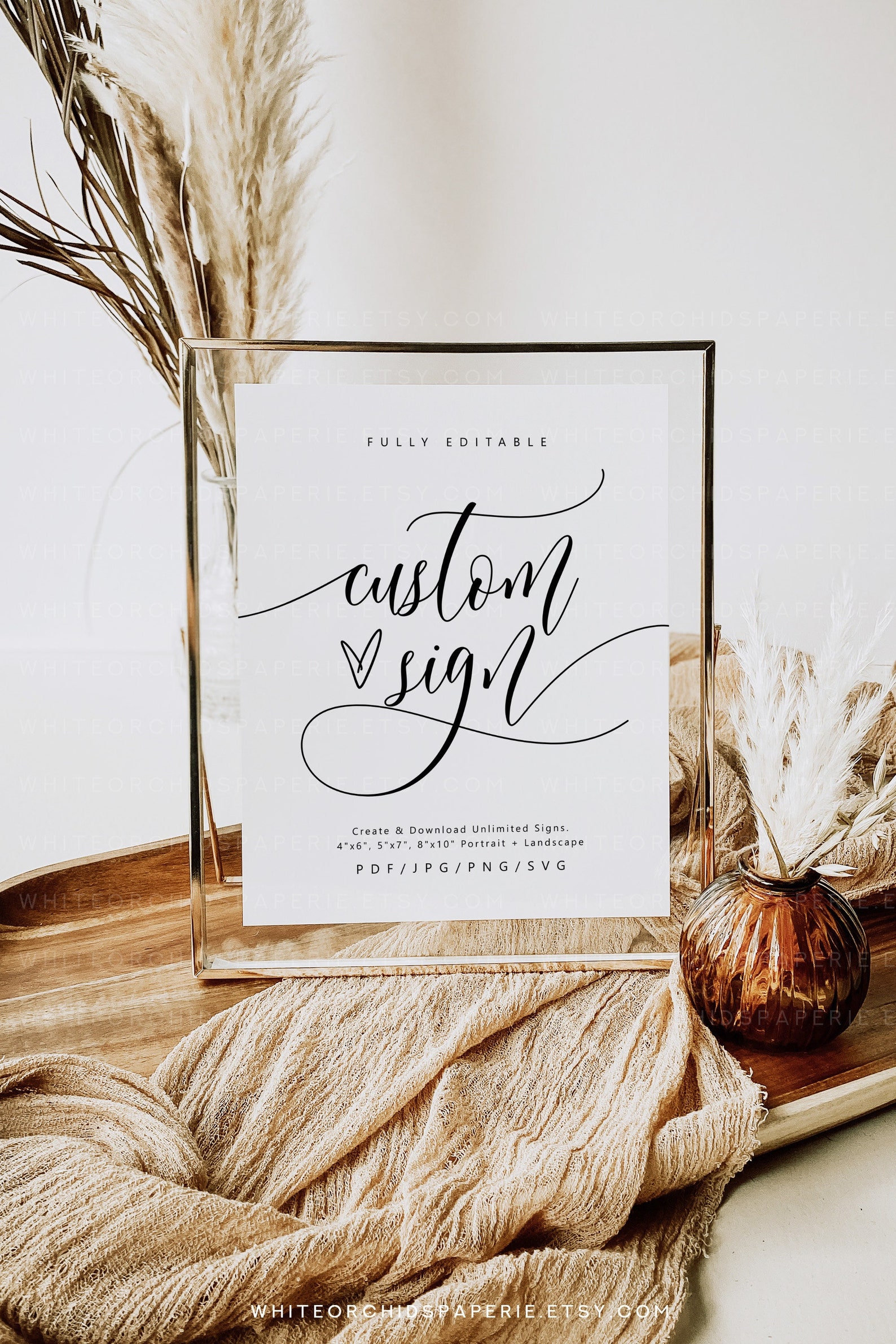 Custom Wedding Sign Template, Custom Wedding Sign, Calligraphy Custom ...