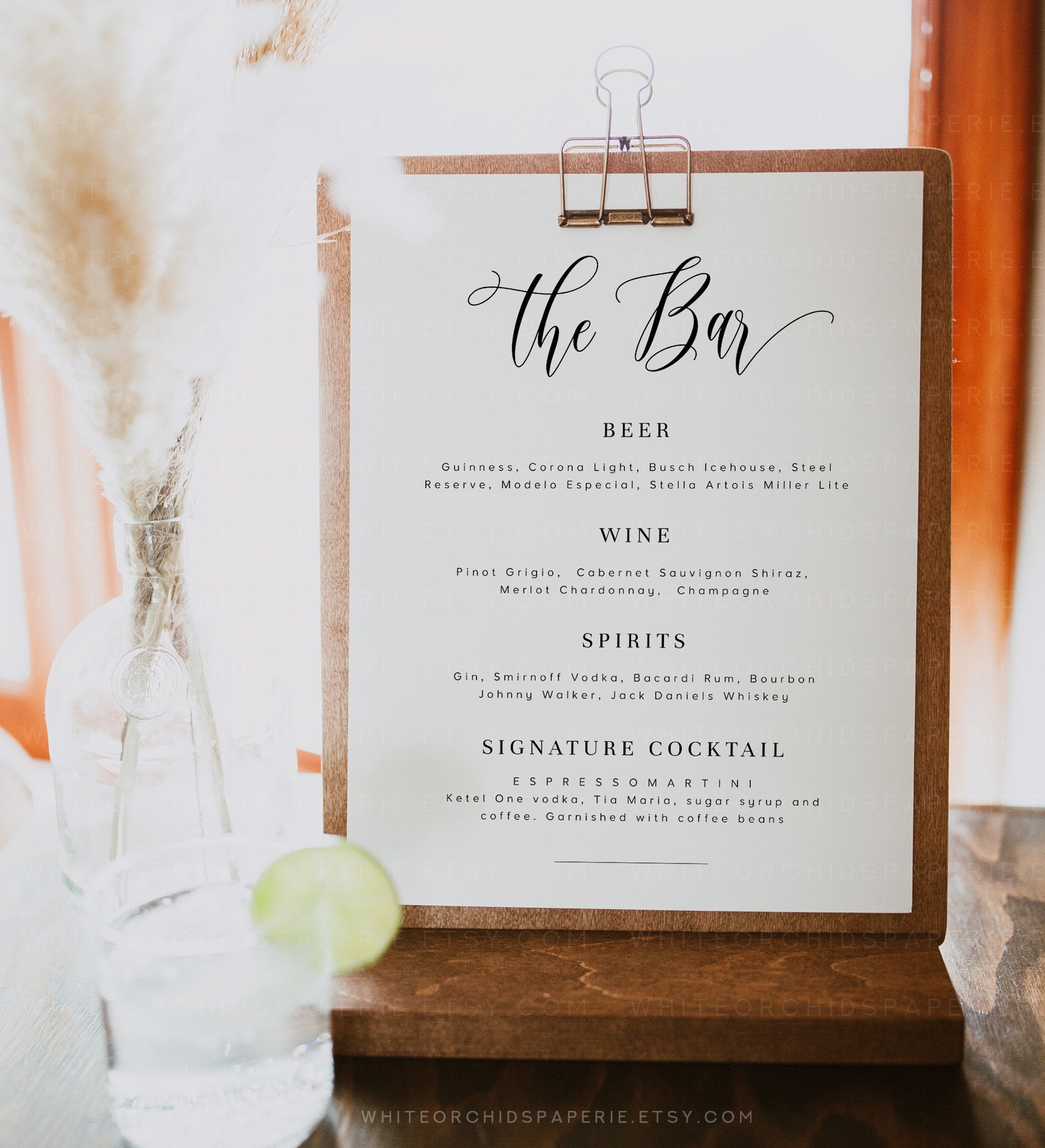 Minimalist Bar Menu Bar Menu Sign Bar Menu Template Bar - Etsy