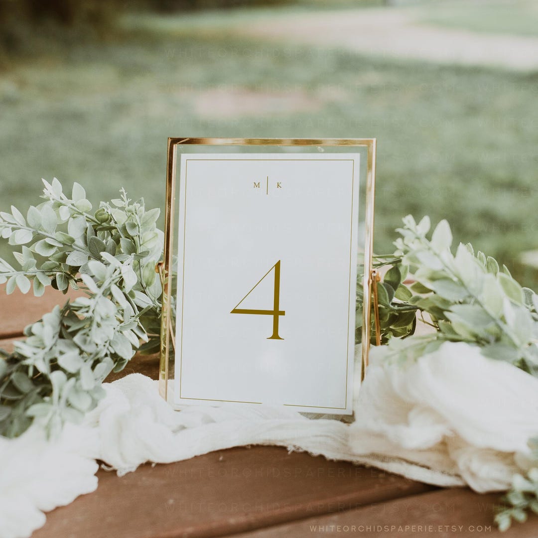 Classic Table Numbers, Gold Table Numbers, Table Numbers Wedding ...