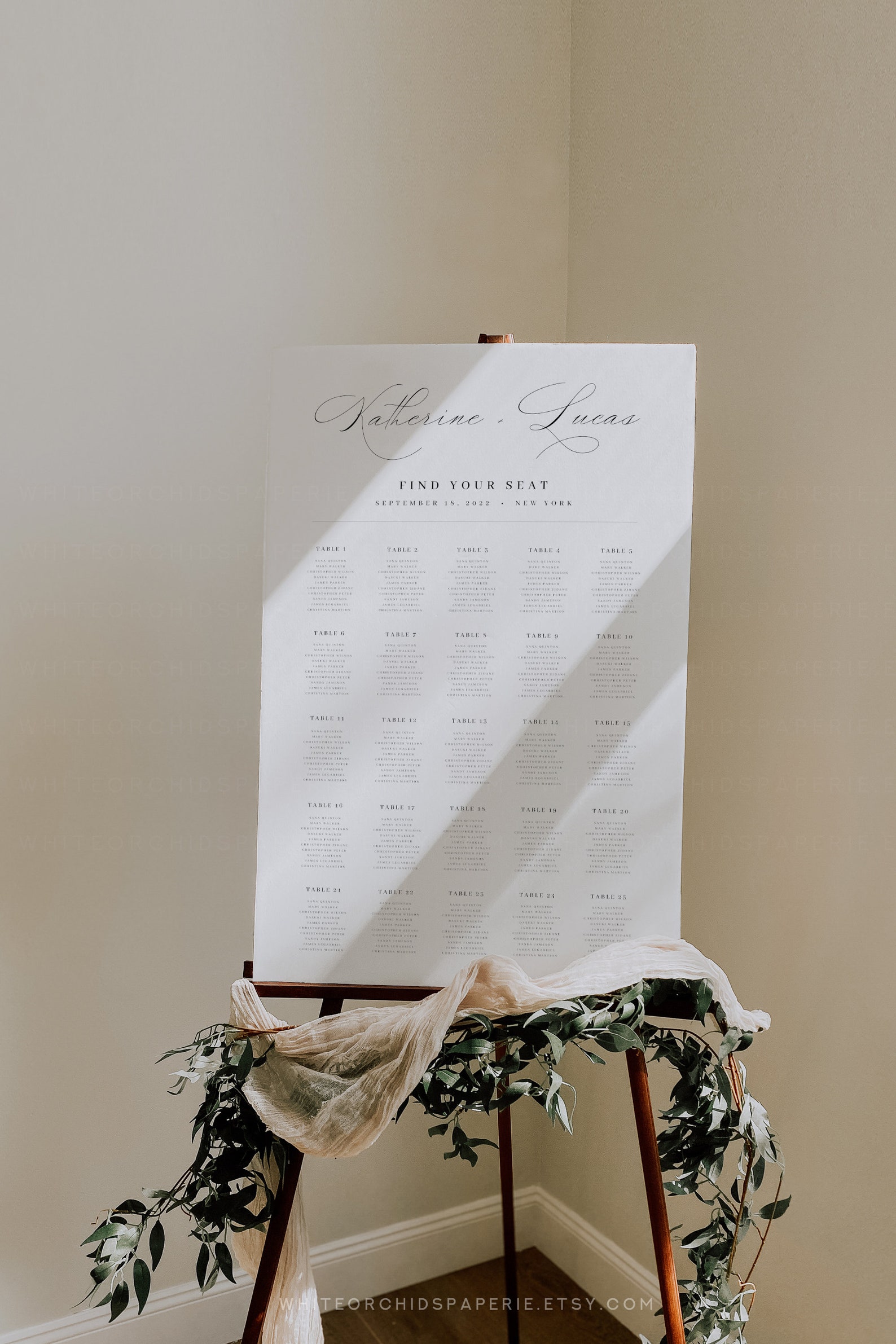 Script Seating Chart Seating Chart Sign Wedding Seating | Etsy