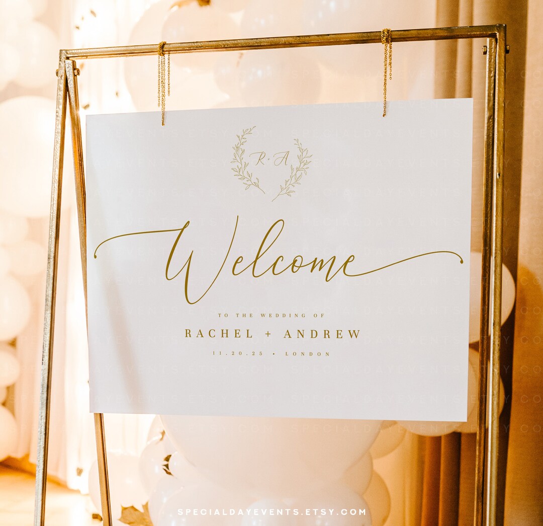 Gold Welcome Sign Wedding Welcome Sign Welcome Wedding Sign - Etsy