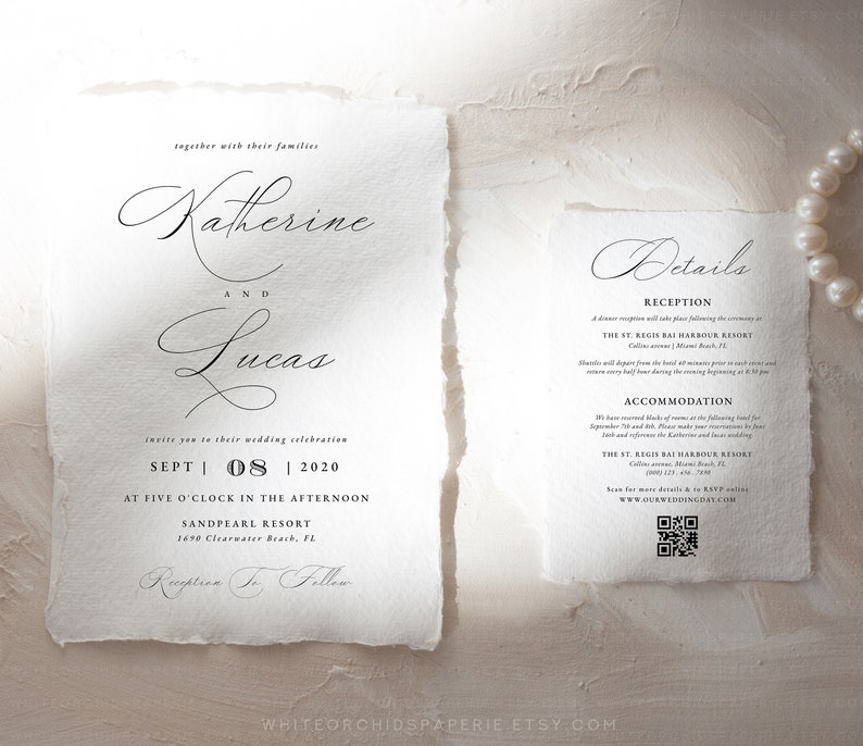 Script Wedding Invitation Wedding Invitation Template - Etsy