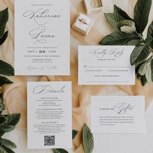 Script Wedding Invitation Wedding Invitation Template - Etsy