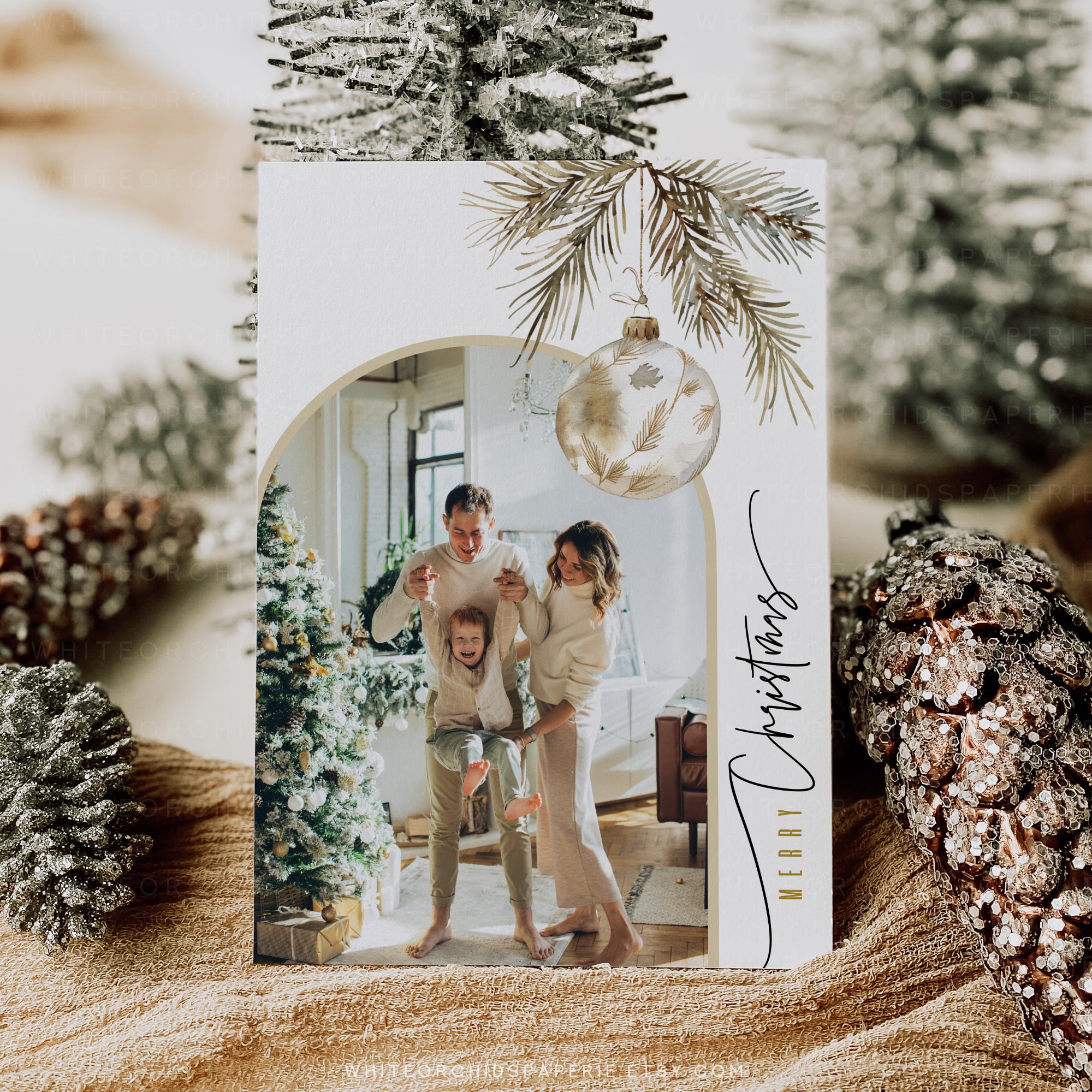 Family Photo Christmas Card, Christmas Card Photo Template, Photo ...