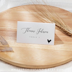 Place Cards With Meal Choice, Table Place Cards With Meal Icon, Place ...