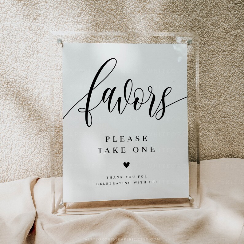Calligraphy Wedding Favor Sign Favor Sign Template Wedding - Etsy