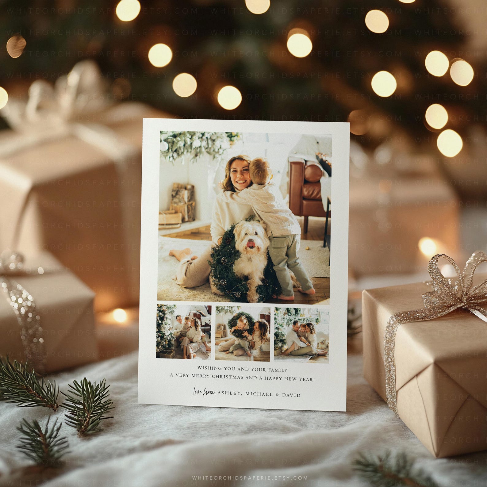 Family Photo Christmas Card, Christmas Card Photo Template, Photo ...