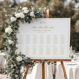Gold Wedding Seating Chart, Classic Seating Chart, Seating Chart ...