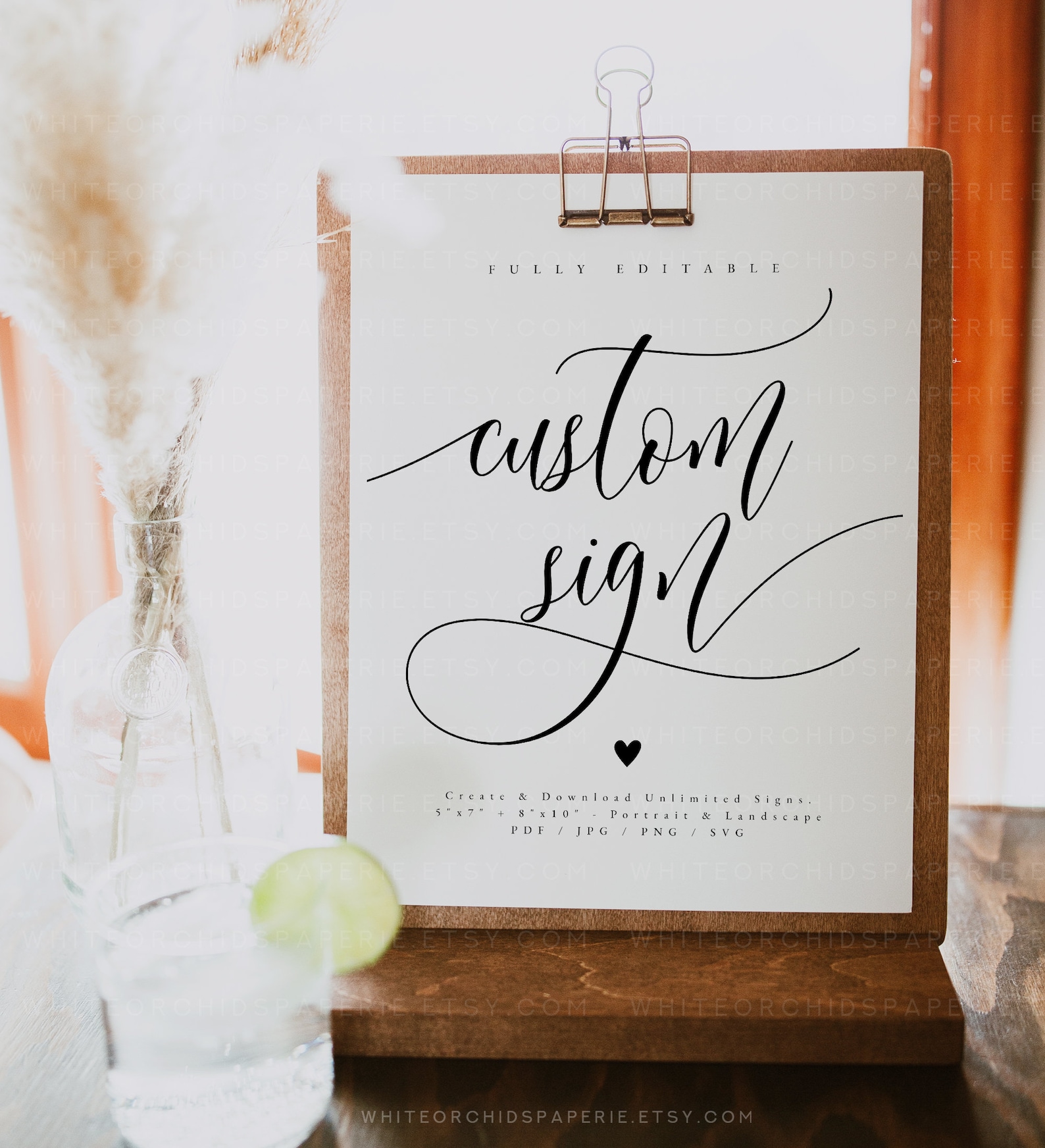 Custom Wedding Sign Template Custom Wedding Sign Calligraphy - Etsy