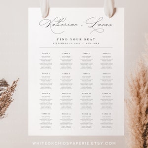Script Seating Chart Seating Chart Sign Wedding Seating | Etsy