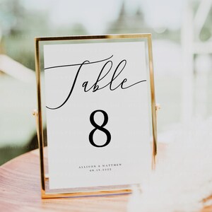 Minimalist Table Numbers Template Table Numbers Wedding | Etsy