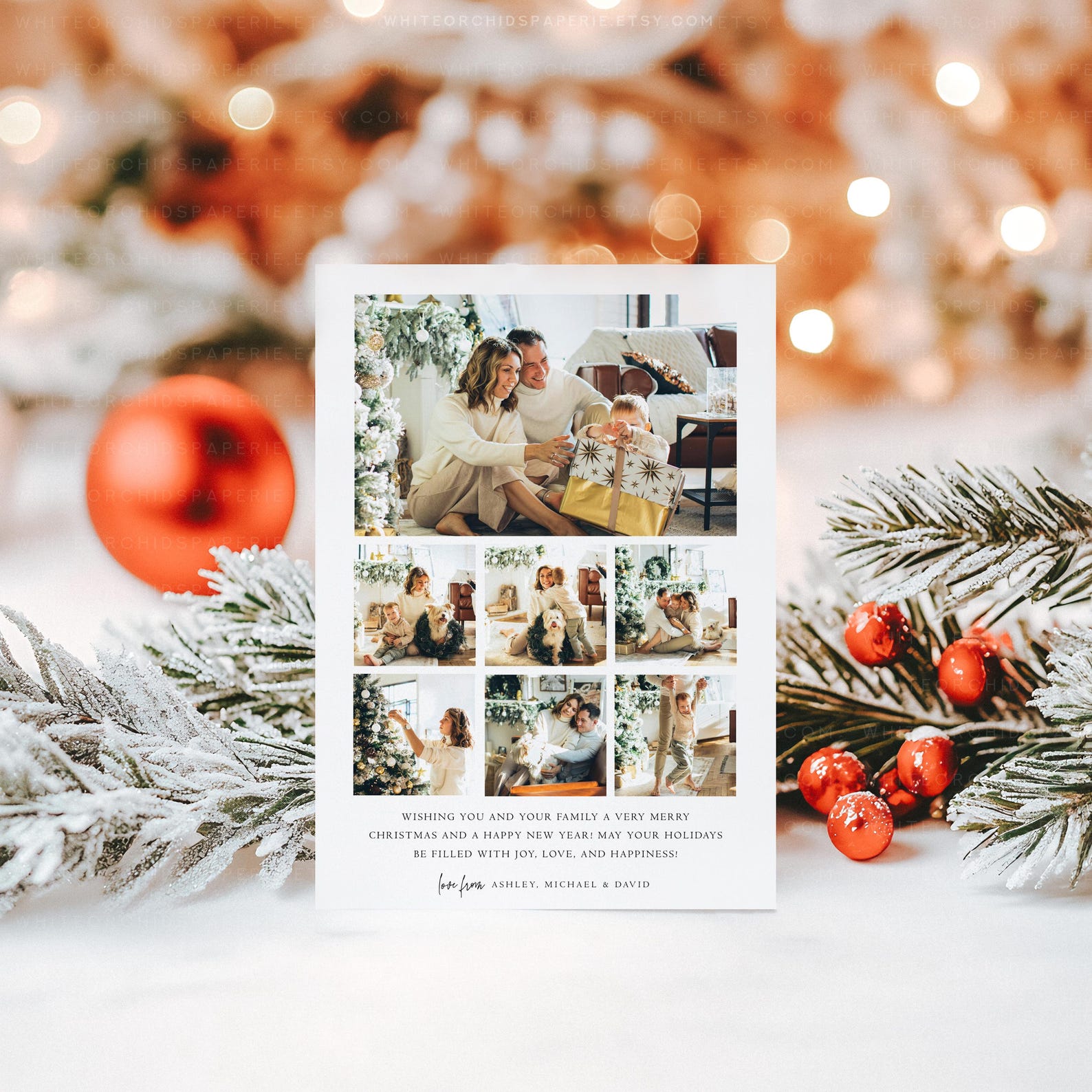 Family Photo Christmas Card, Christmas Card Photo Template, Photo ...