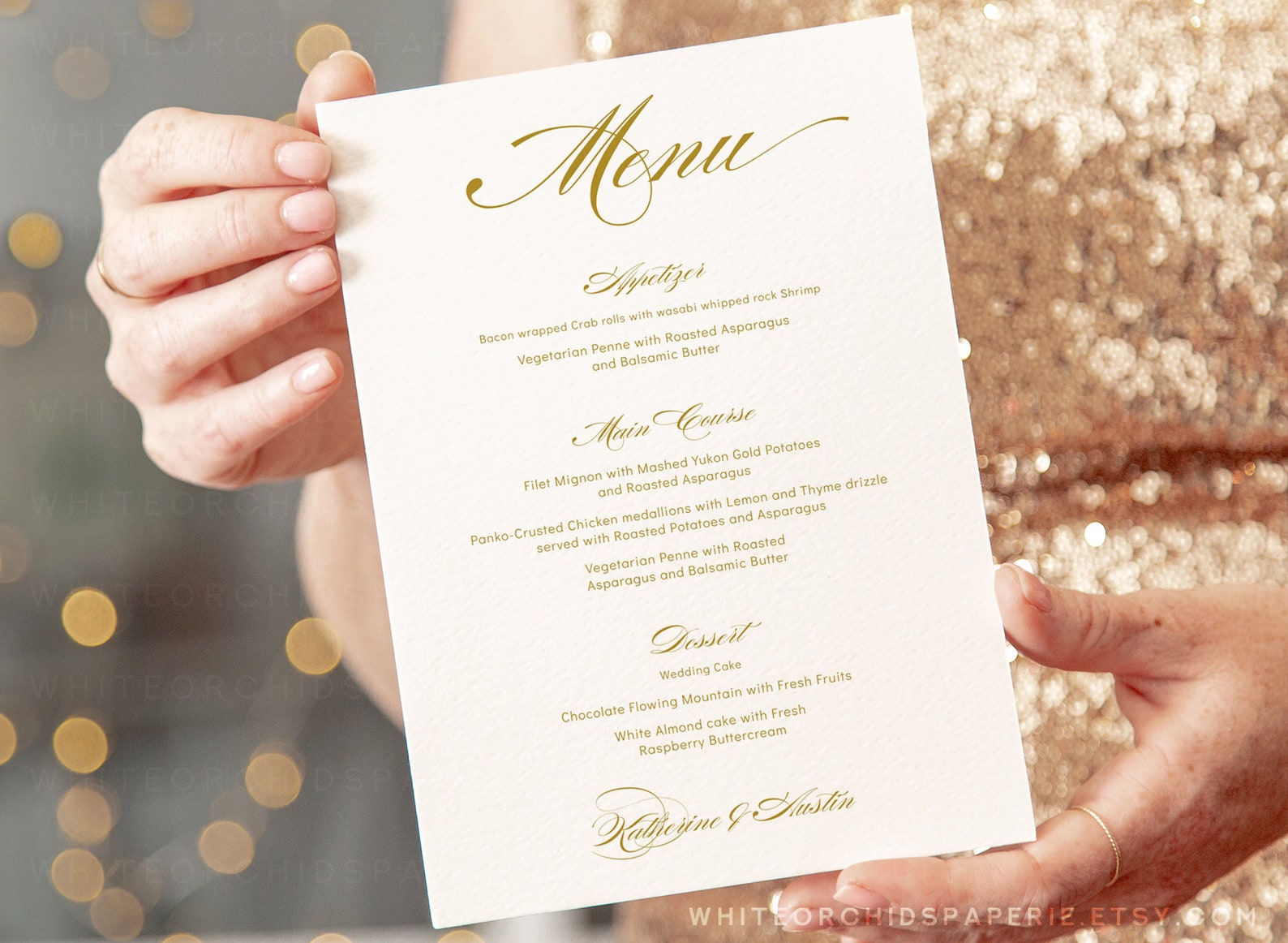 Gold Menu Template Wedding Menu Template Menu Template Gold | Etsy