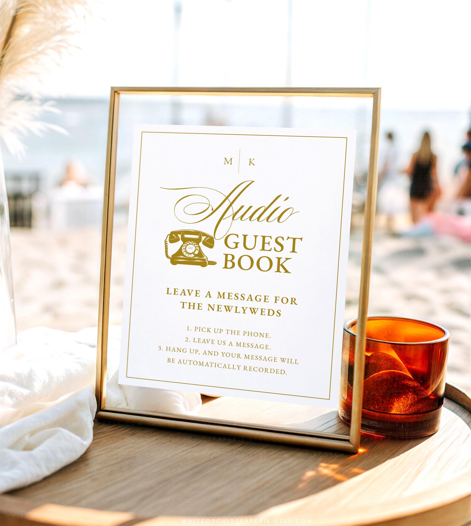 Classic Wedding Audio Guestbook Sign, Telephone Guest Book Sign ...