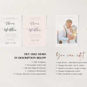 Script Wedding Invitation Wedding Invitation Template | Etsy