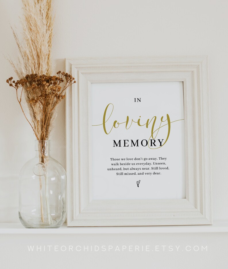 In Loving Memory Sign Printable in Loving Memory Sign - Etsy