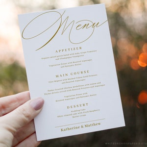 Script Menu Template, Gold Menu. Menu Template, Menu Wedding, Menu ...