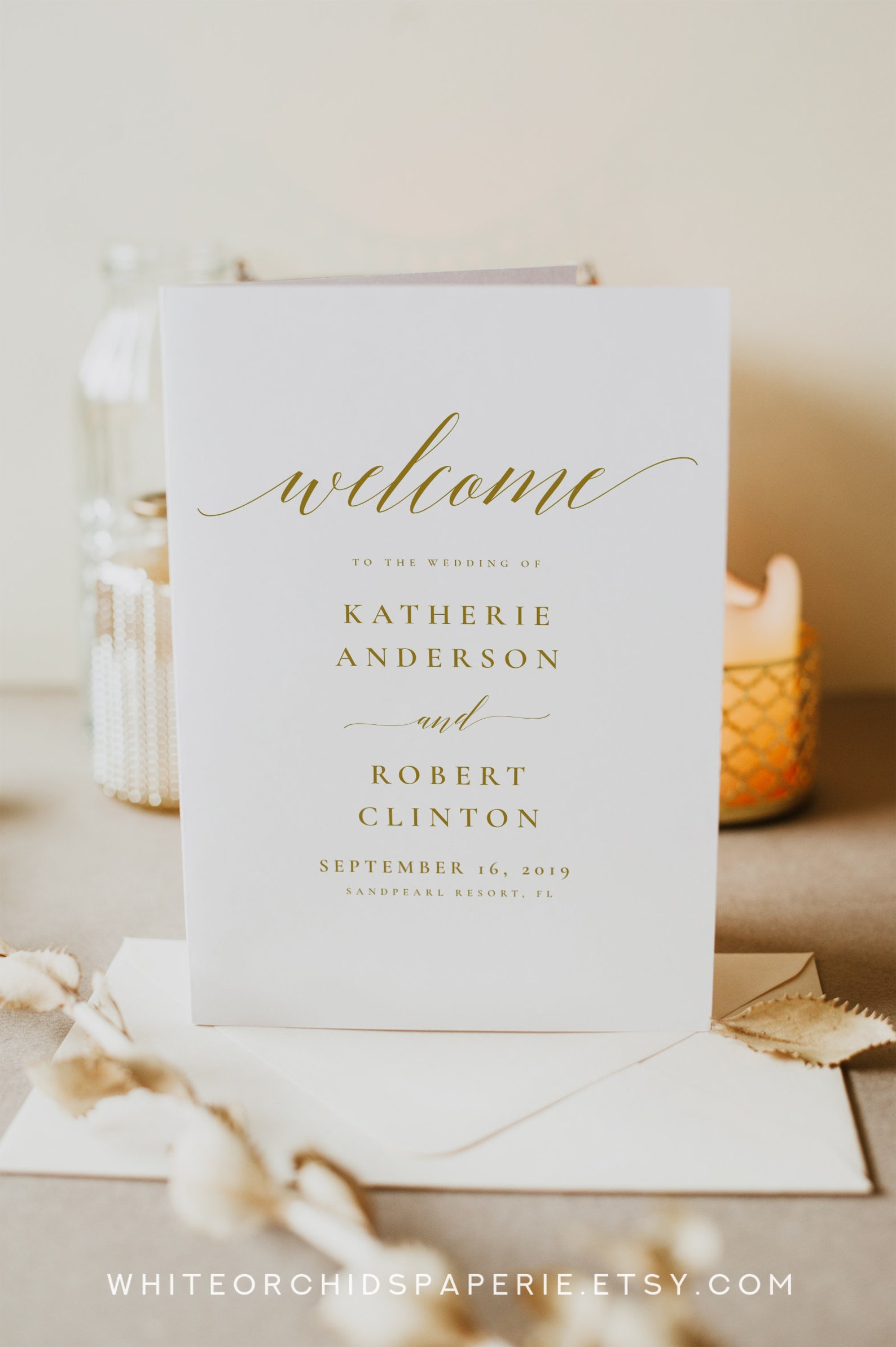 Folded Wedding Program Template Printable wedding program | Etsy