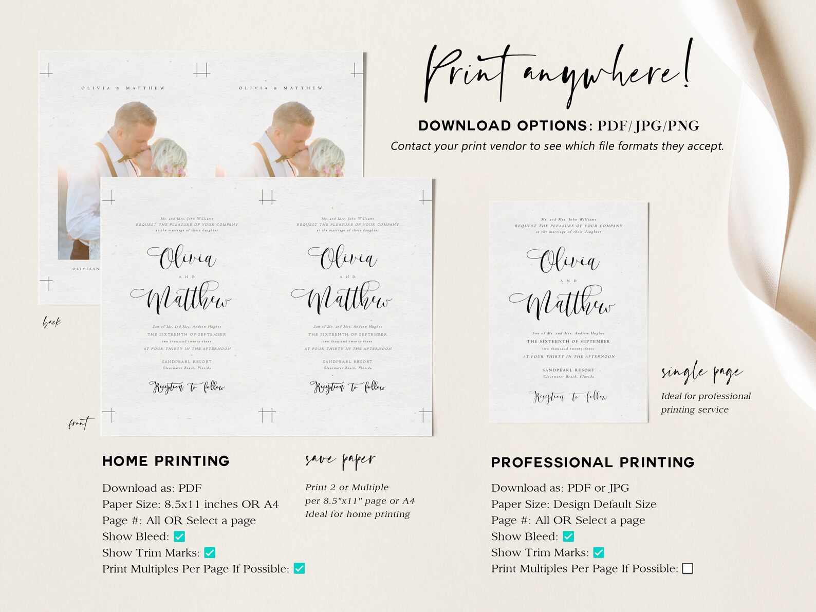 Script Wedding Program Template Ceremony Program Program | Etsy